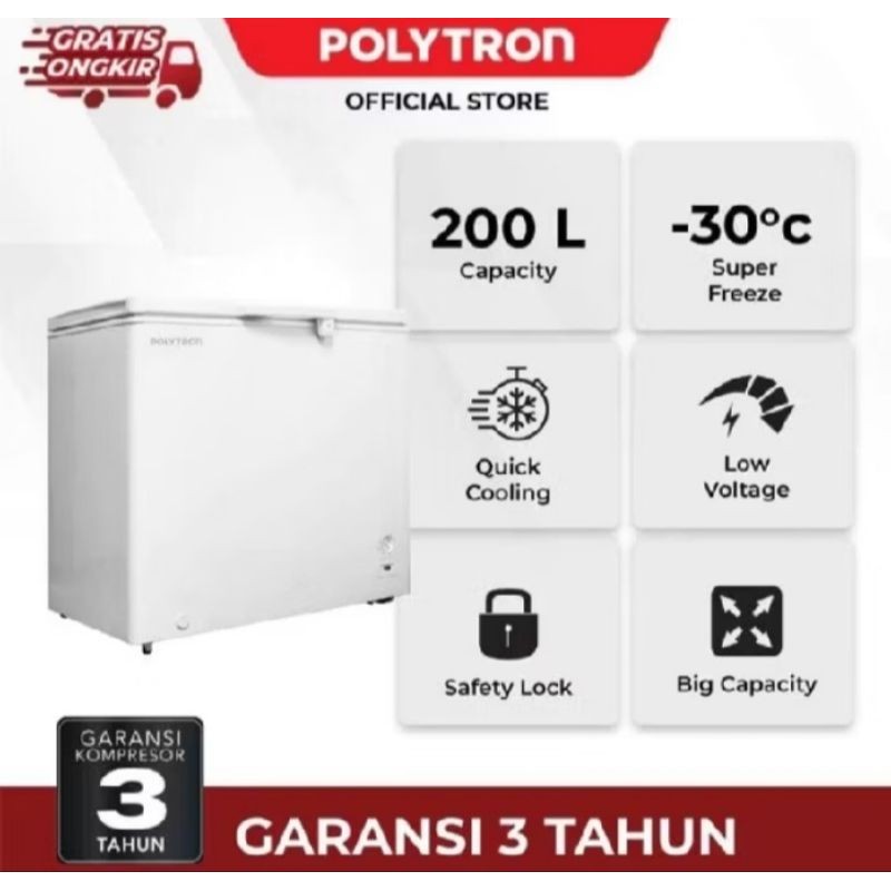 Jual POLYTRON Chest Freezer Box 200 Liter PCF 218 | Shopee Indonesia