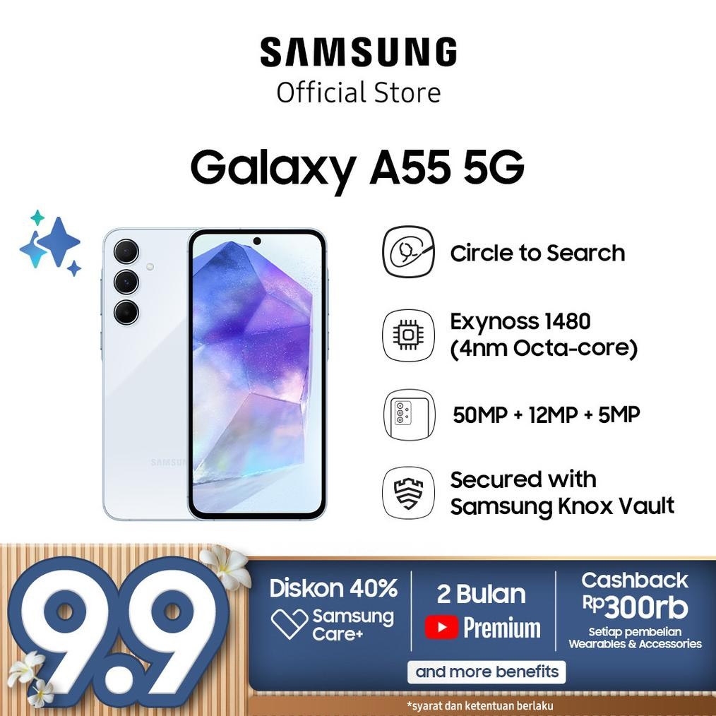Jual Samsung Galaxy A55 5G 8/256GB - Awesome Ice Blue | Shopee Indonesia