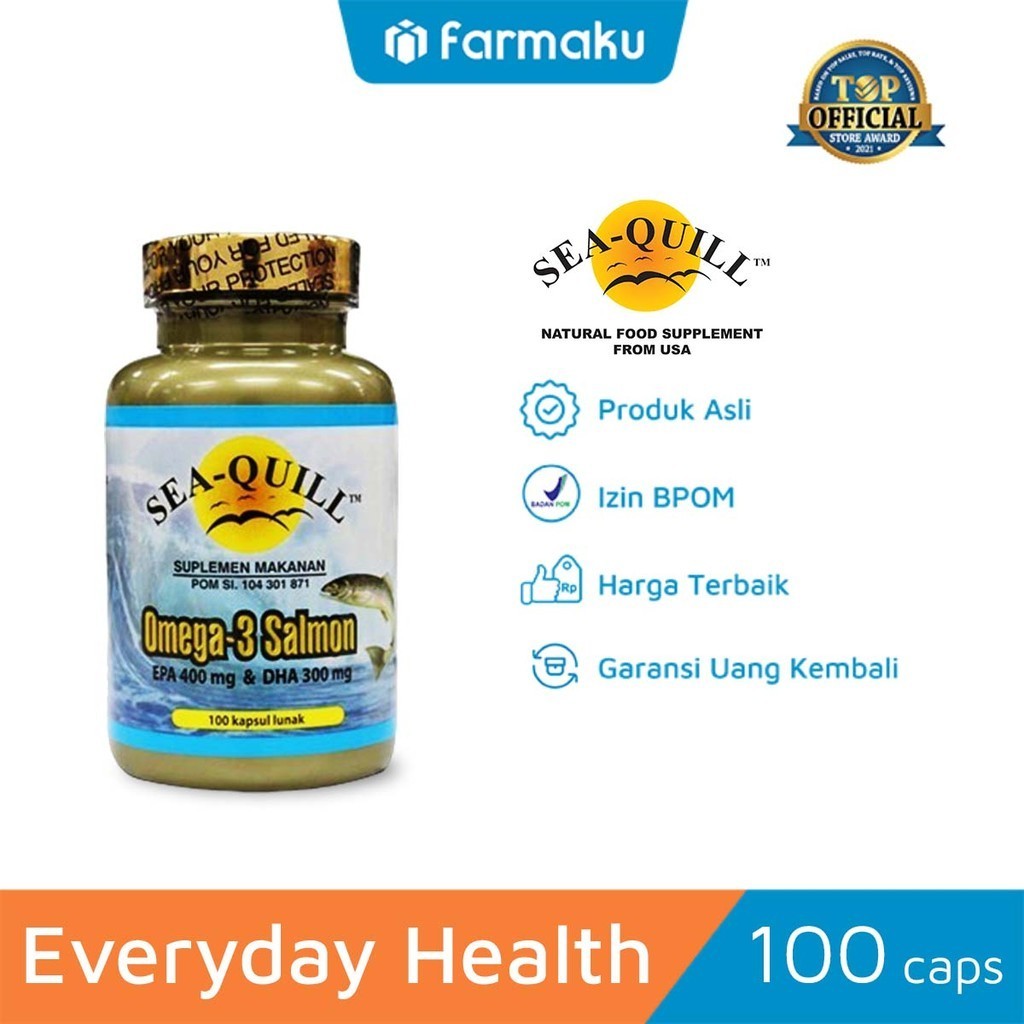 Jual Sea Quill Omega 3 Salmon Isi 100 Kapsul - Suplemen Kesehatan untuk ...