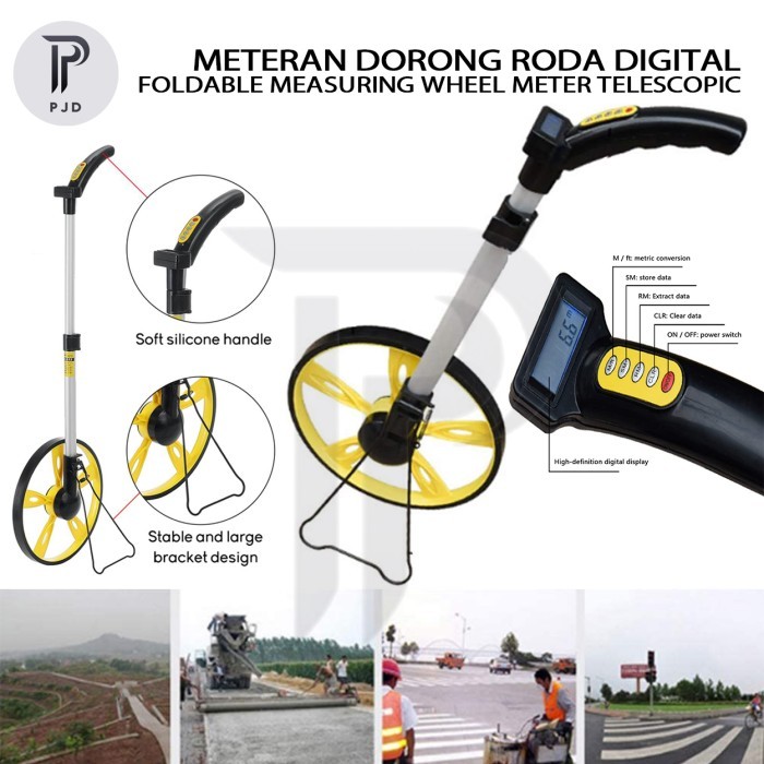 Jual Meteran Dorong Roda Display DIGITAL Telescopic / Measuring Wheel ...