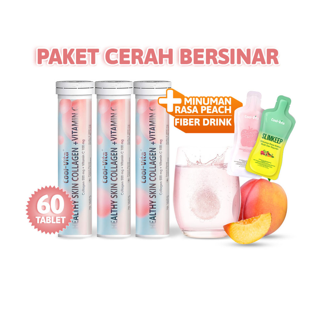 Jual Coolvita 3 tube (60 tablets) Beauty Collagen Effervescent + 1 ...