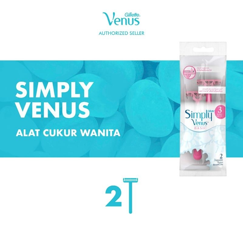 Jual Gillette Simply Venus Basic Alat Cukur Wanita 2pcs | Shopee Indonesia