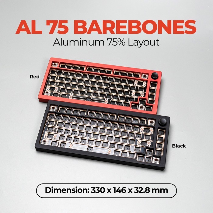 Jual PROMO!! AL75 - Wired Barebone 75% Aluminium Hotswappable ...