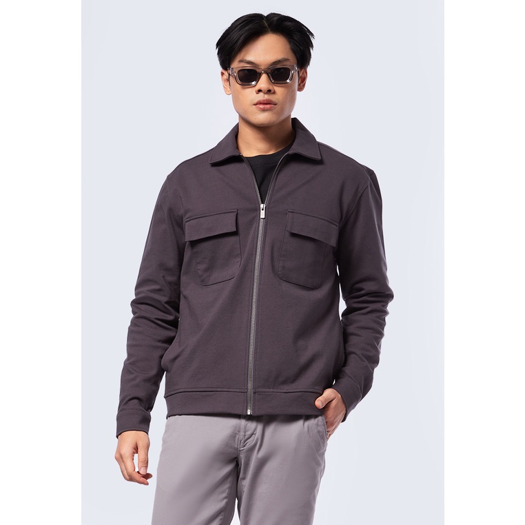 Jual Executive Double Pocket Zip Jacket Grey | Shopee Indonesia