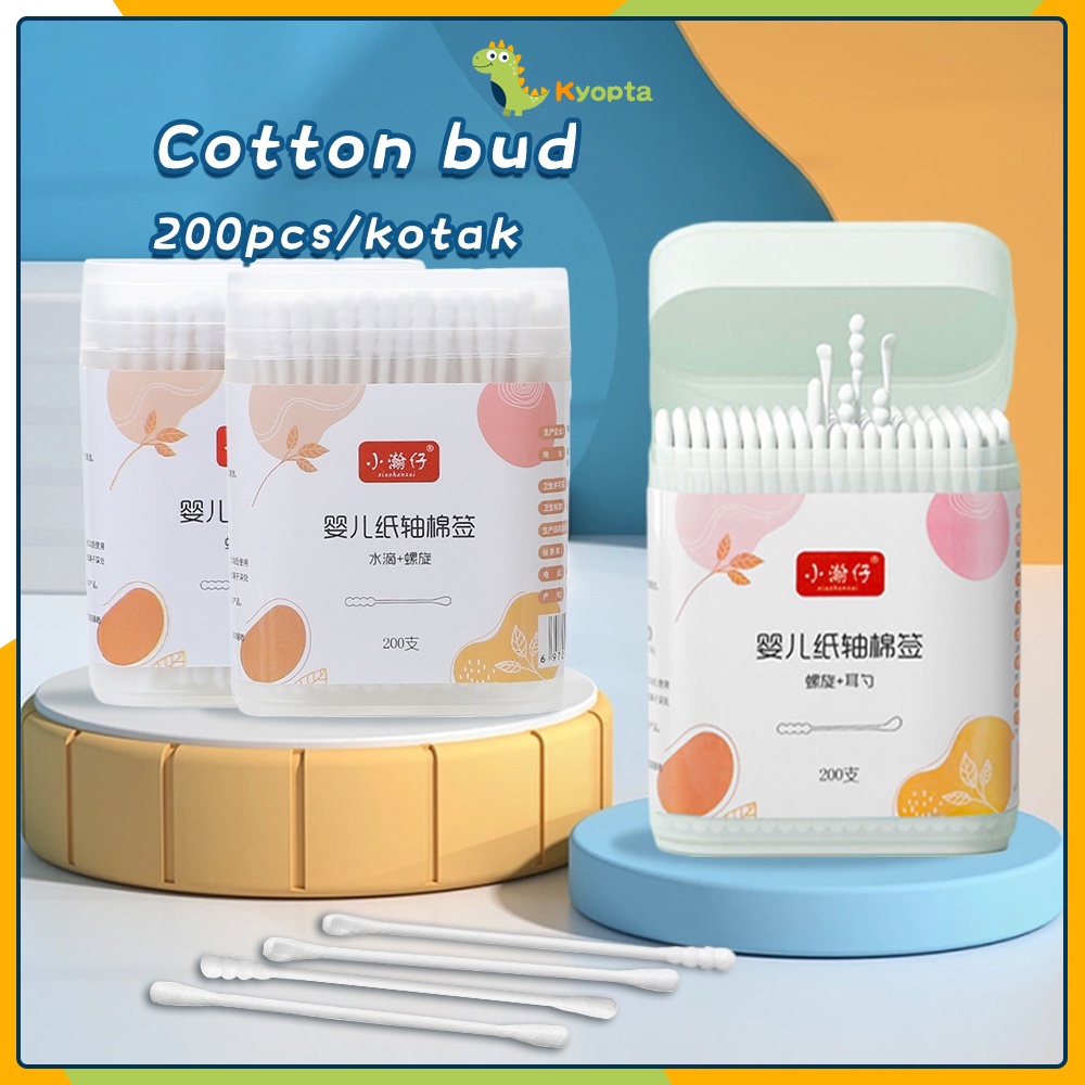 Jual Kyopta 200pcs Cotton swabs Cotton bud Cotton bud ear pick dengan ...