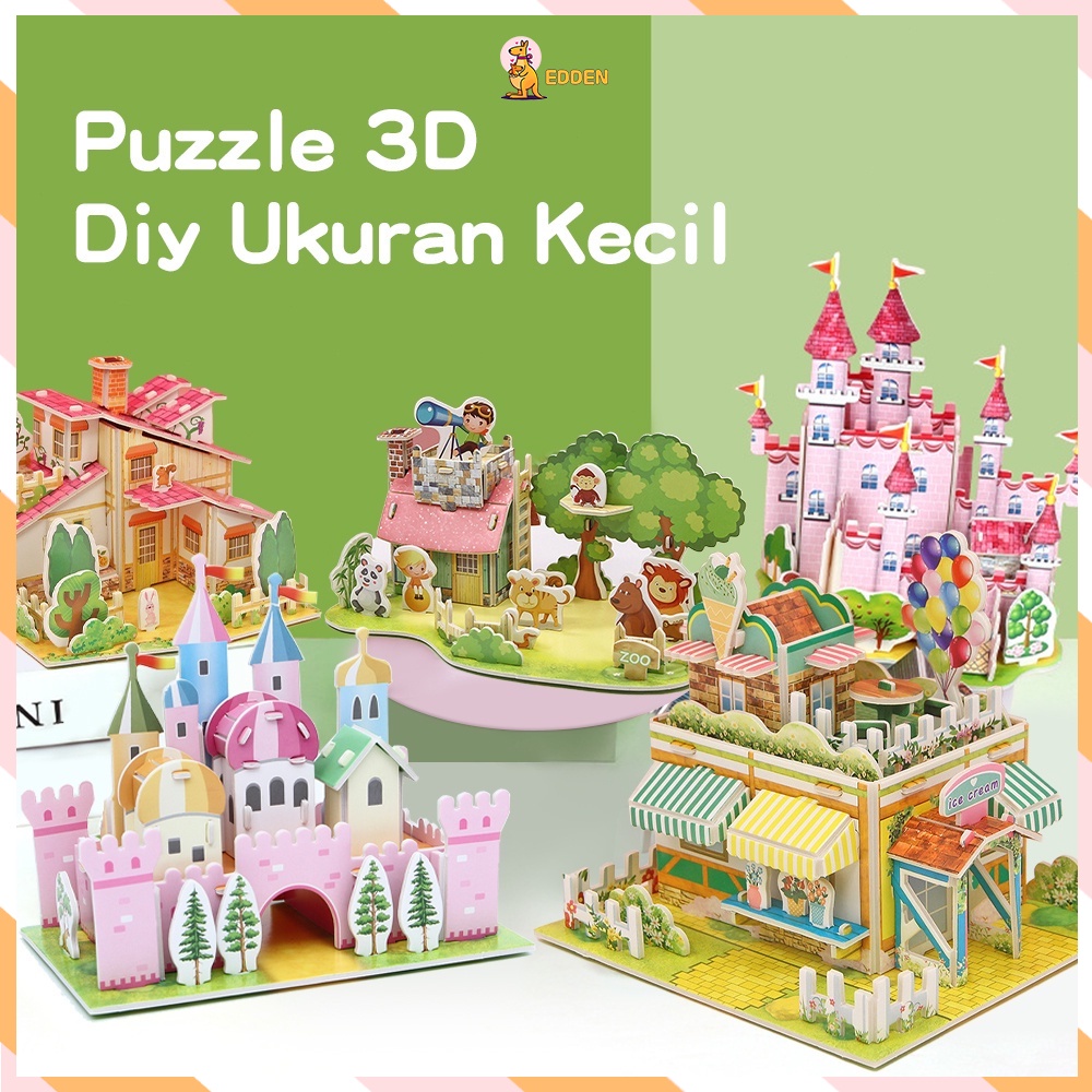 Jual Edden Puzzle 3d diy bahan foam Miniatur diy rumah Paper house ...