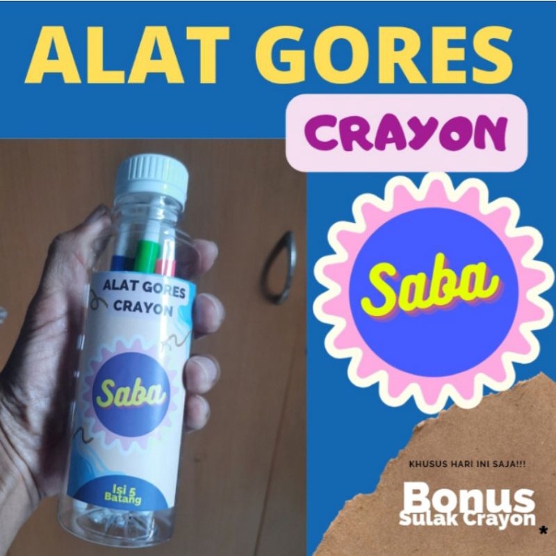 Jual Alat Kerok Gores Crayon SABA Isi 6 Batang Anti Karat Bonus Sulak ...