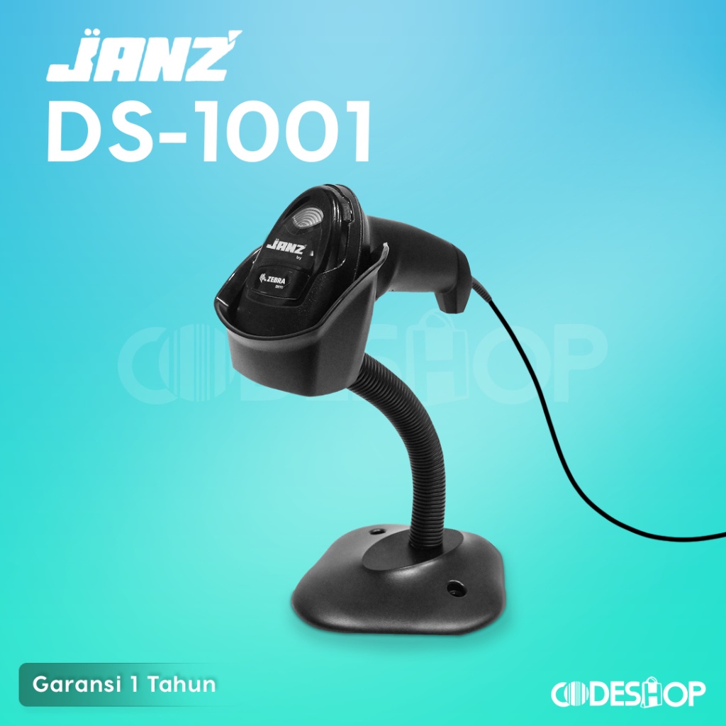 Jual Scanner Barcode 1D & 2D Janz DS1001 (DS10) DS-1001 / Zebra DS2208 ...