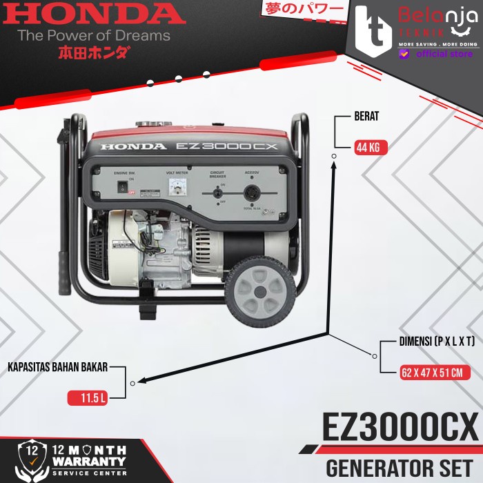 Jual Mesin Genset Honda EZ 3000 CX 2000 Watt Generator Set EZ3000CX keren | Shopee Indonesia