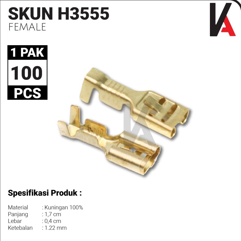 Jual Las SKUN KONEKTOR GEPENG CEWEK / SKUN FEMALE / TERMINAL SKUN ...