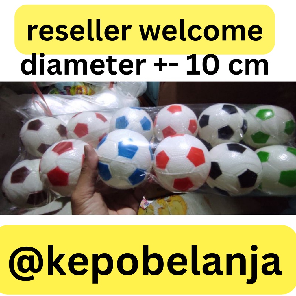 Jual bola sepak kecil diameter 10 cm warna warni random murah bahan ...