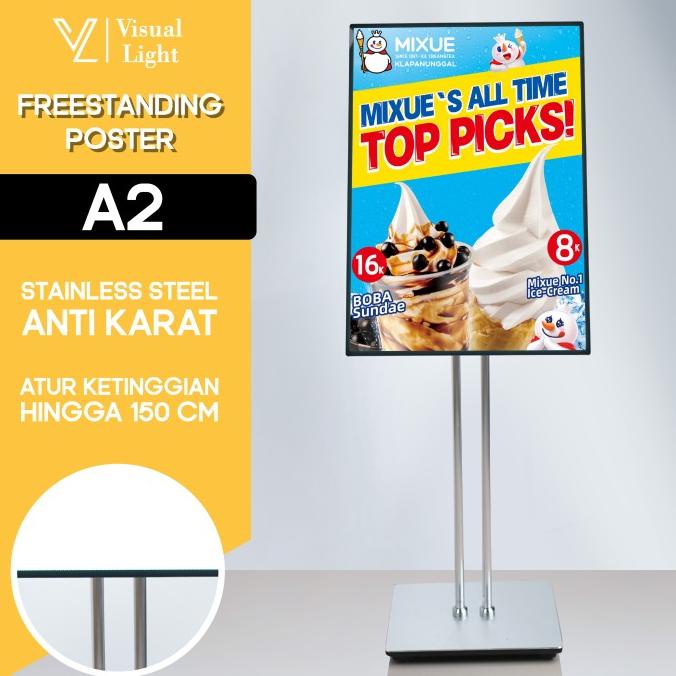 Jual lon Freestanding Poster LED Display Tiang Ganda - A2 | Shopee ...