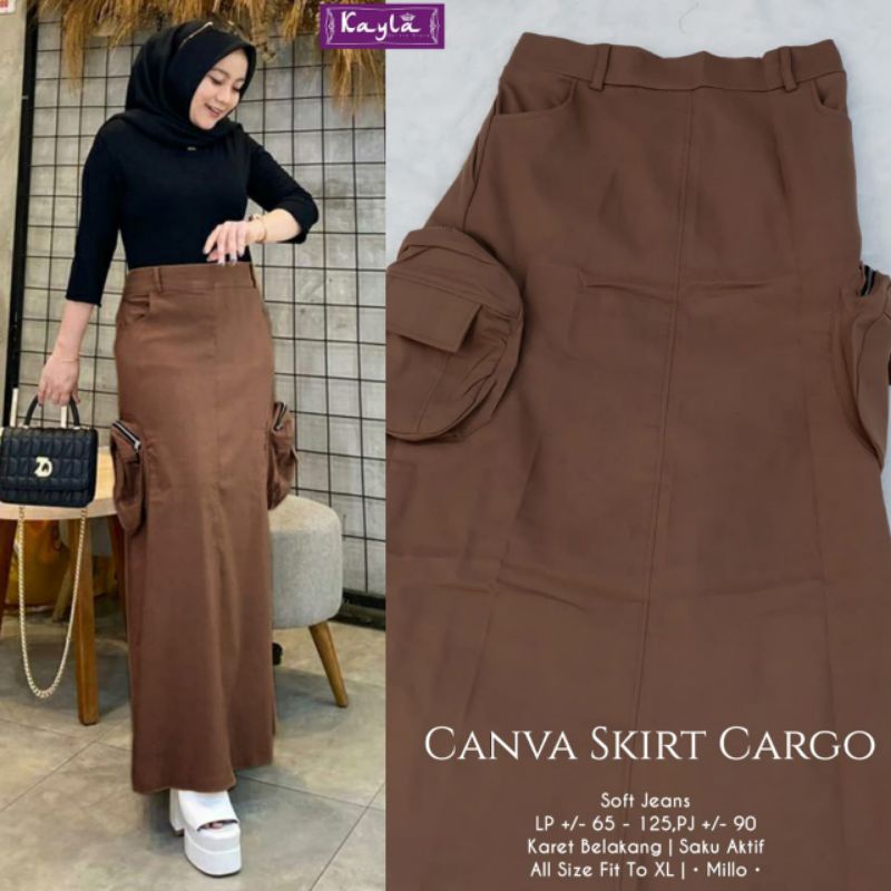 Jual Canva Skirt Cargo by Kayla ori | Shopee Indonesia