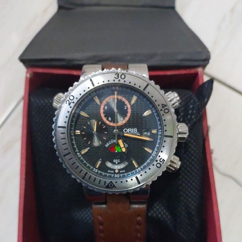 Jual jam tangan chronograph Oris big size preloved second bekas ...