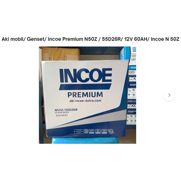 Jual AKI MOBIL INCOE PREMIUM N50Z VERSI ORIGINAL | Shopee Indonesia