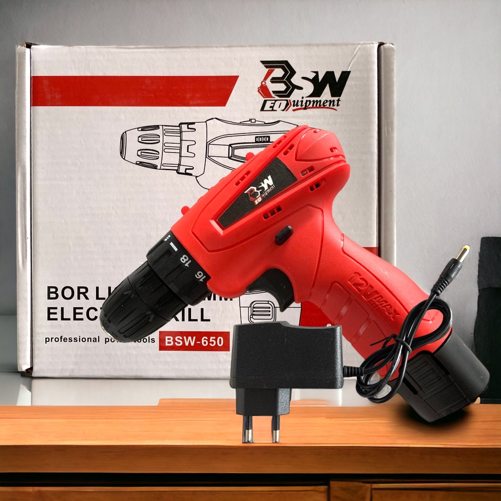 Jual MESIN BOR TANPA KABEL BATERAI12V BSW 650 CORDLESS DRILL CHARGER ...