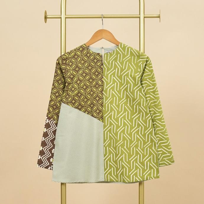 Jual Batik atasan lucu dan unik A1130 Hijau Matcha | Shopee Indonesia