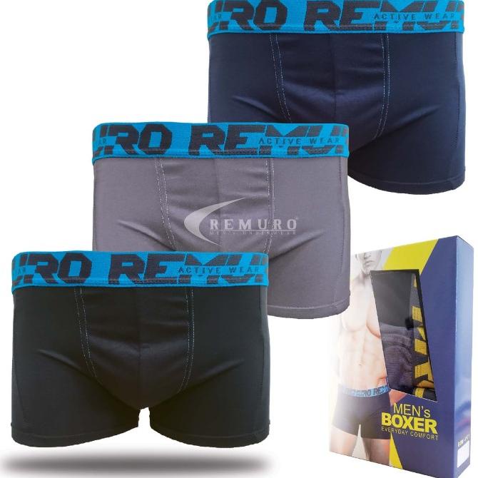 Jual NEW!!CELANA DALAM BOXER PRIA MERK REMURO TYPE BSW 4101 ( ISI 3 PCS ...