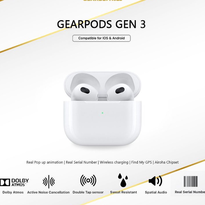 Jual Aif025 Gearpods Gen 3 2022 Wireless Charging [final Upgrade Imei
