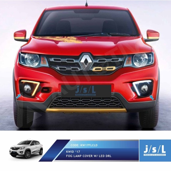 Jual JSL LED DRL Renault Kwid Fog Lamp Cover DRL with Sein terpopuler ...