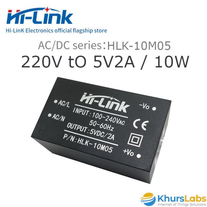 Jual Hi-Link HLK-10M05 AC 220V to DC 5V 10 Watt 2A Hilink Power Supply ...