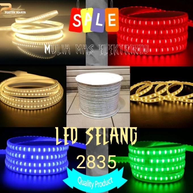 Jual Lampu Selang Led Strip Smd 2835 1 Roll 100 Meter 220V Ac 100 M ...