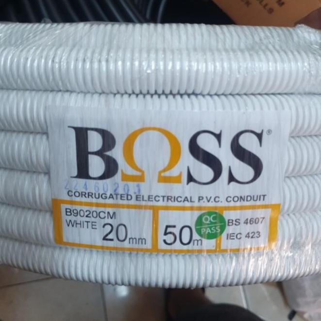 Jual Selang Fleksibel 20 Mm Putih Merk Boss. 1 Roll : 50 Mtr. | Shopee ...