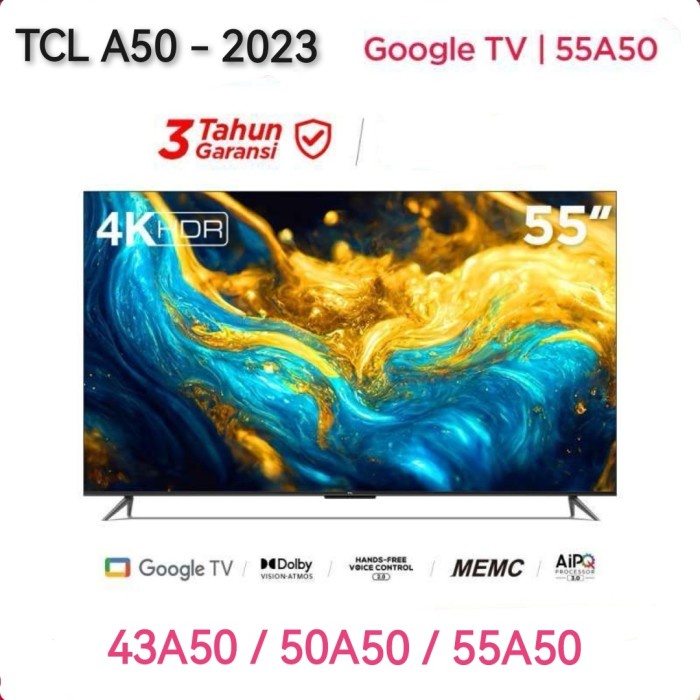 Jual Tcl 55A50 50A50 43A50 Google Smart Tv 4K Uhd Dolby Atmos 55 50 43 ...