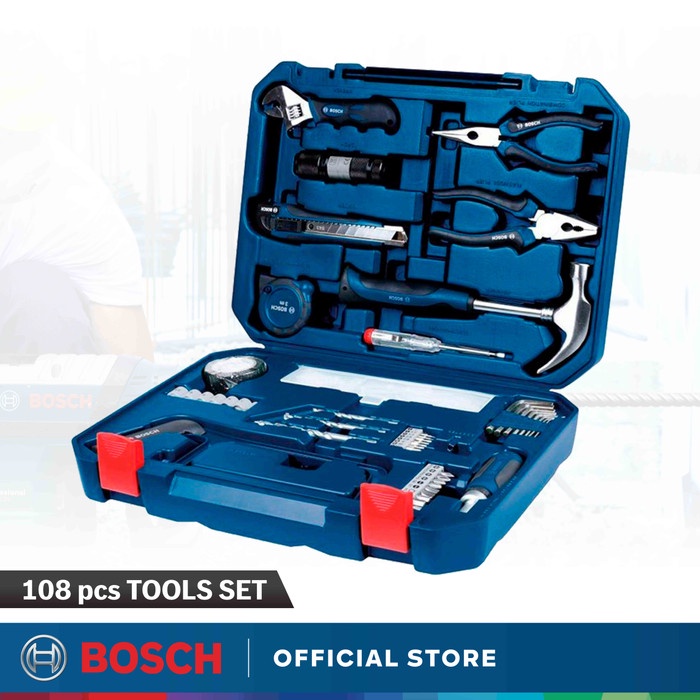 Jual BOSCH Toolkit 108 Pcs Mixed Set 108 Multifunction Tool Kit ...
