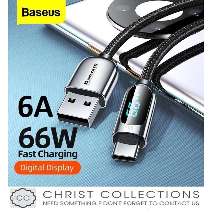 Jual BASEUS KABEL DATA USB TO TYPE C FAST CHARGING 5A LED DISPLAY 1M ...