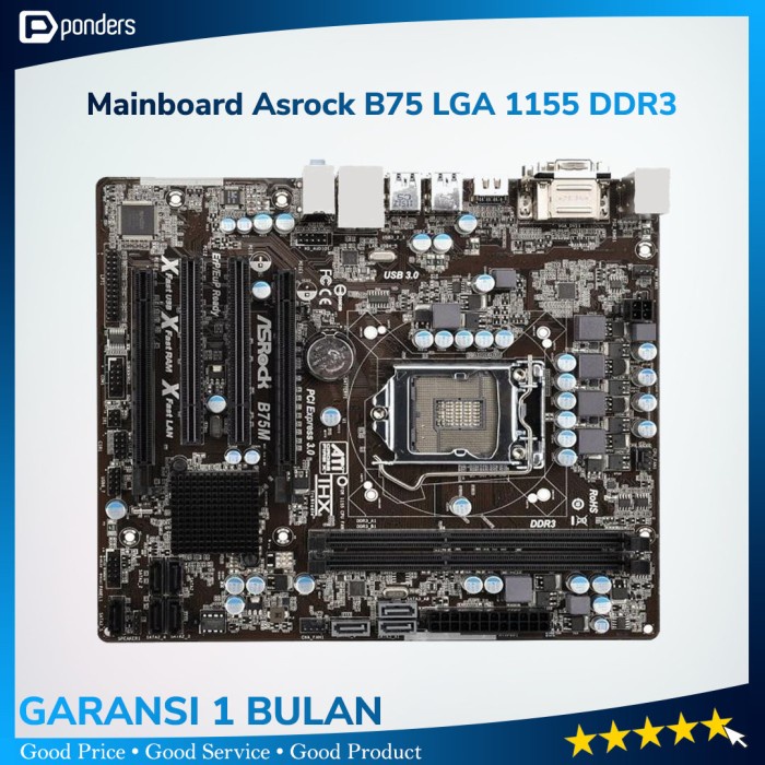 Jual Mainboard Asrock B75 LGA 1155 Ivy - DDR3 | Shopee Indonesia