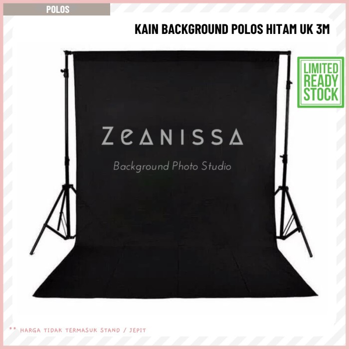 Jual Kain Background Backdrop Foto polos hitam 3 m meter | Shopee Indonesia