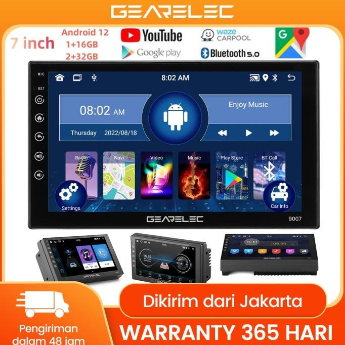 Jual GEARELEC Head unit 9 inch Headunit Android 12 Universal Skeleton ...