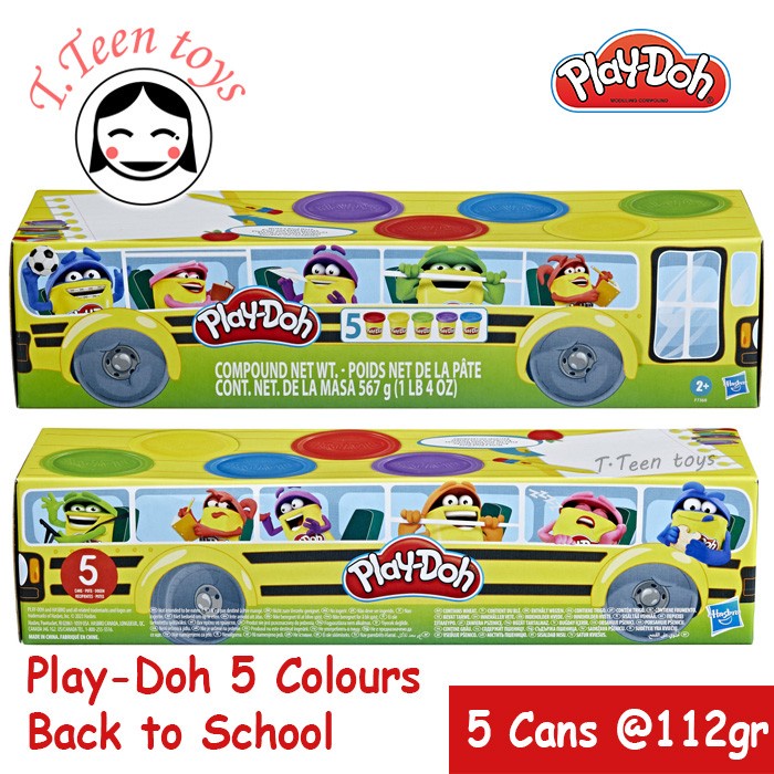 Jual FLASH SALE!!! PLAYDOH 5 COLOURS BACK TO SCHOOL PLAY DOUGH DOH ...
