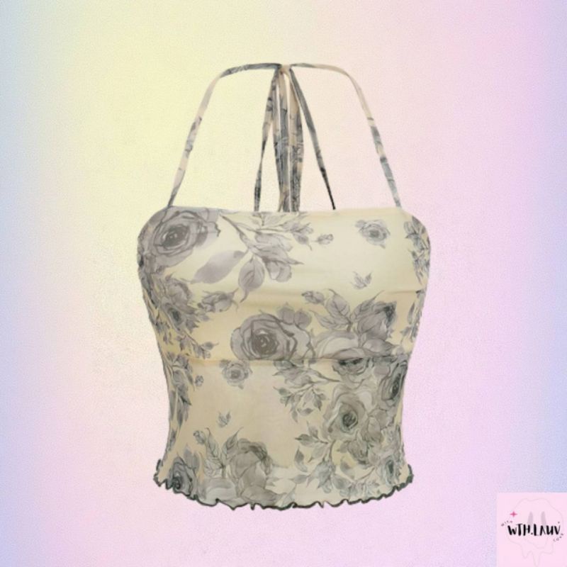 Jual Floral Halter Top | Shopee Indonesia