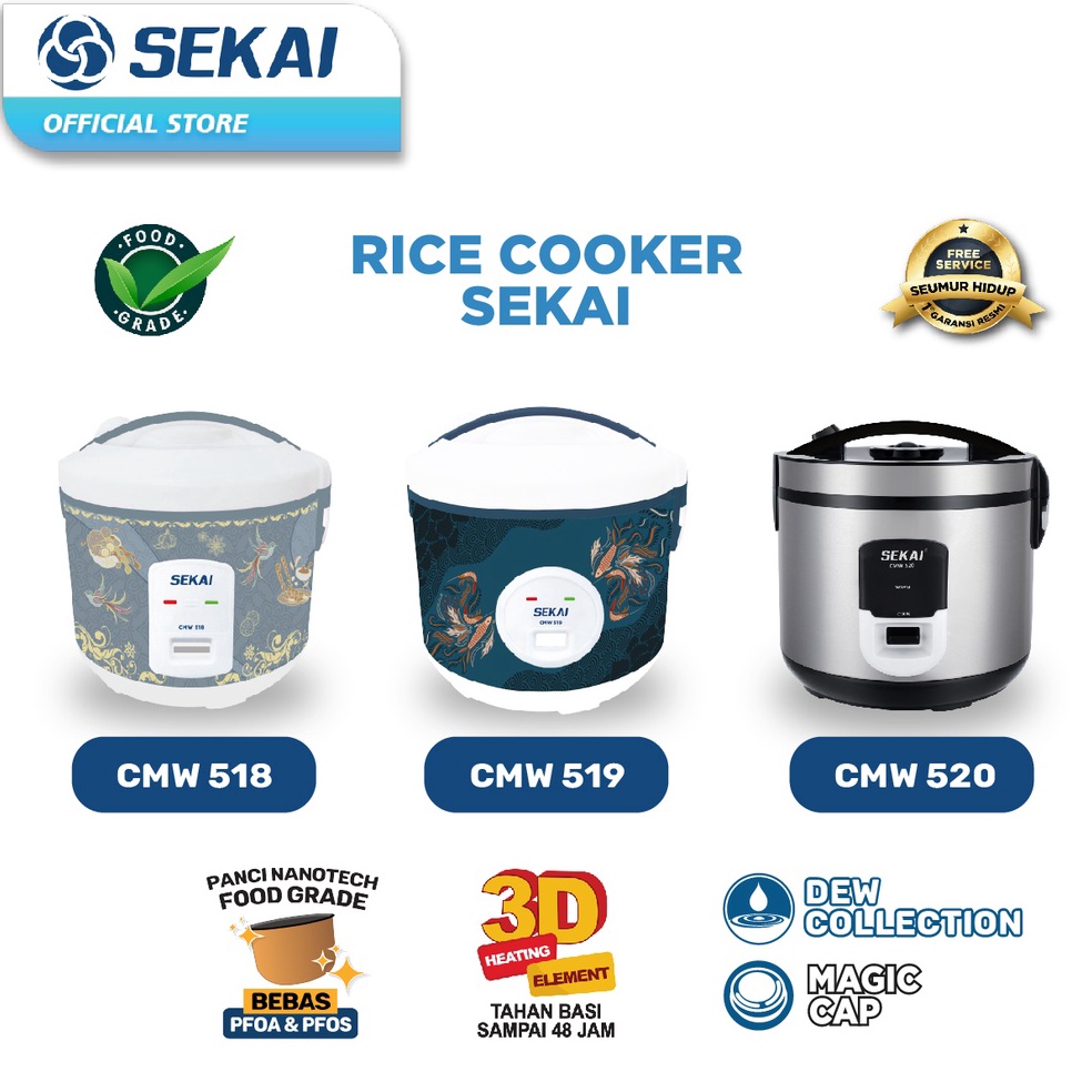 Jual REKOMENDASI SEKAI Rice Cooker / Penanak Nasi Magic Com Penghangat ...
