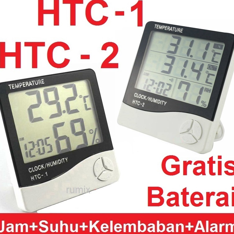 Jual HTC HTC-1 HTC-2 Thermometer Hygrometer Digital Higrometer ...