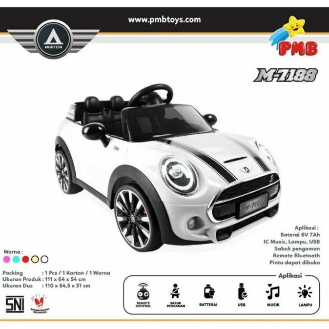 Jual Mobil Aki Mainan Anak Mini Cooper Pmb M 7188 | Shopee Indonesia