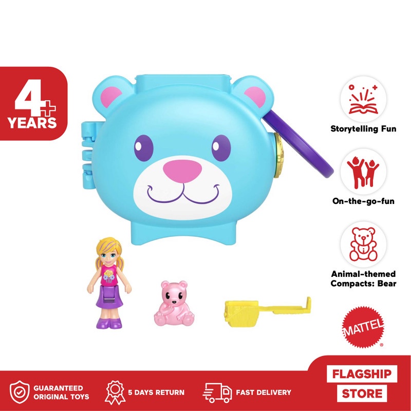 Jual Polly Pocket Pet Connect Compact Bear - Mainan Boneka Anak ...