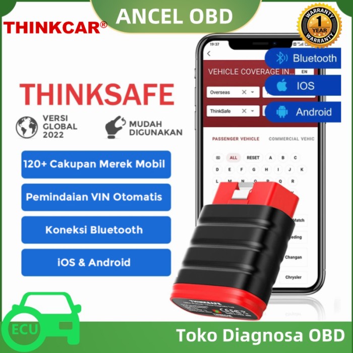 Jual Thinkcar ThinkSafe Sistem Penuh Pemindai OBD2 Diagnostik Bluetooth | Shopee Indonesia