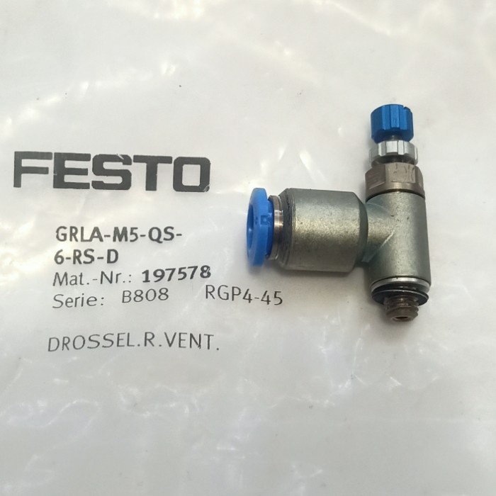 Jual Bestseller Speed Control / Flow Control Festo 6Mm - Drat M5 Grla M5-Qs-6-Rs-D | Shopee ...