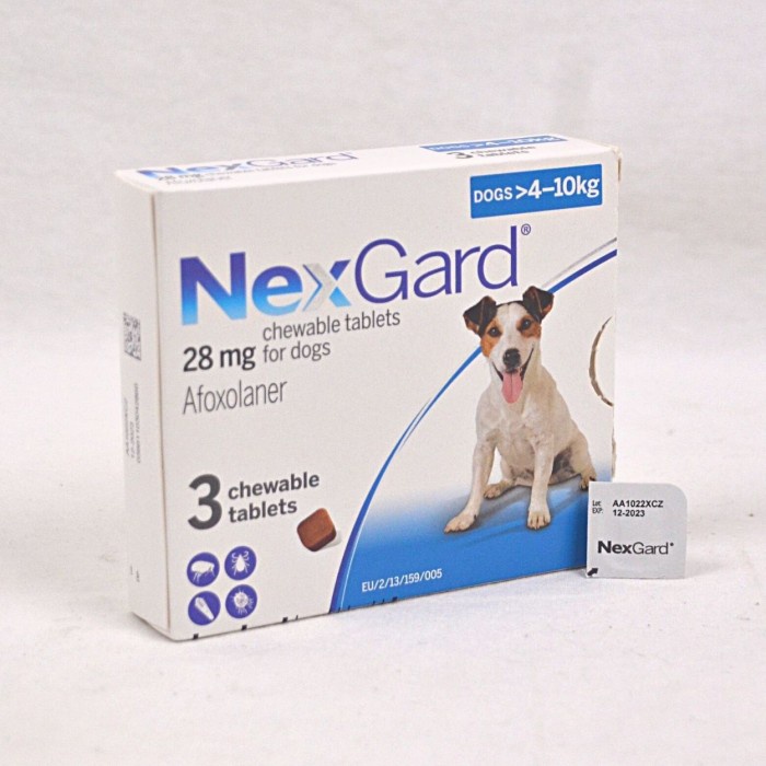 Jual NEXGARD OBAT KUTU ANJING FLEA AND TICK CHEWABLE TABLETS 4-10KG 1PCS | Shopee Indonesia