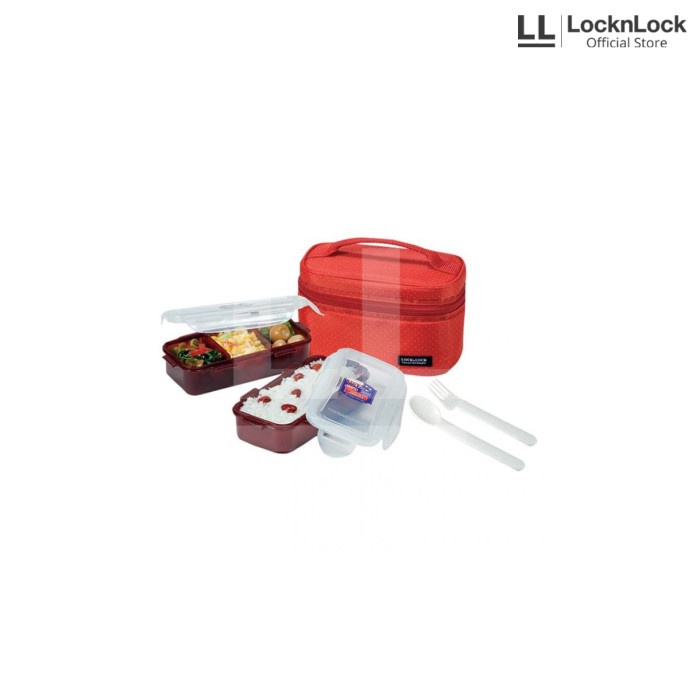 Jual Lock&Lock Lunch Box Set 2P Red Hpl752Dr | Shopee Indonesia