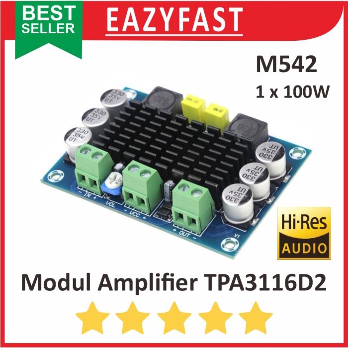 Jual Modul Ampli TPA3116D2 1x100W Mono 100W Amplifier Class D TPA 3116 ...