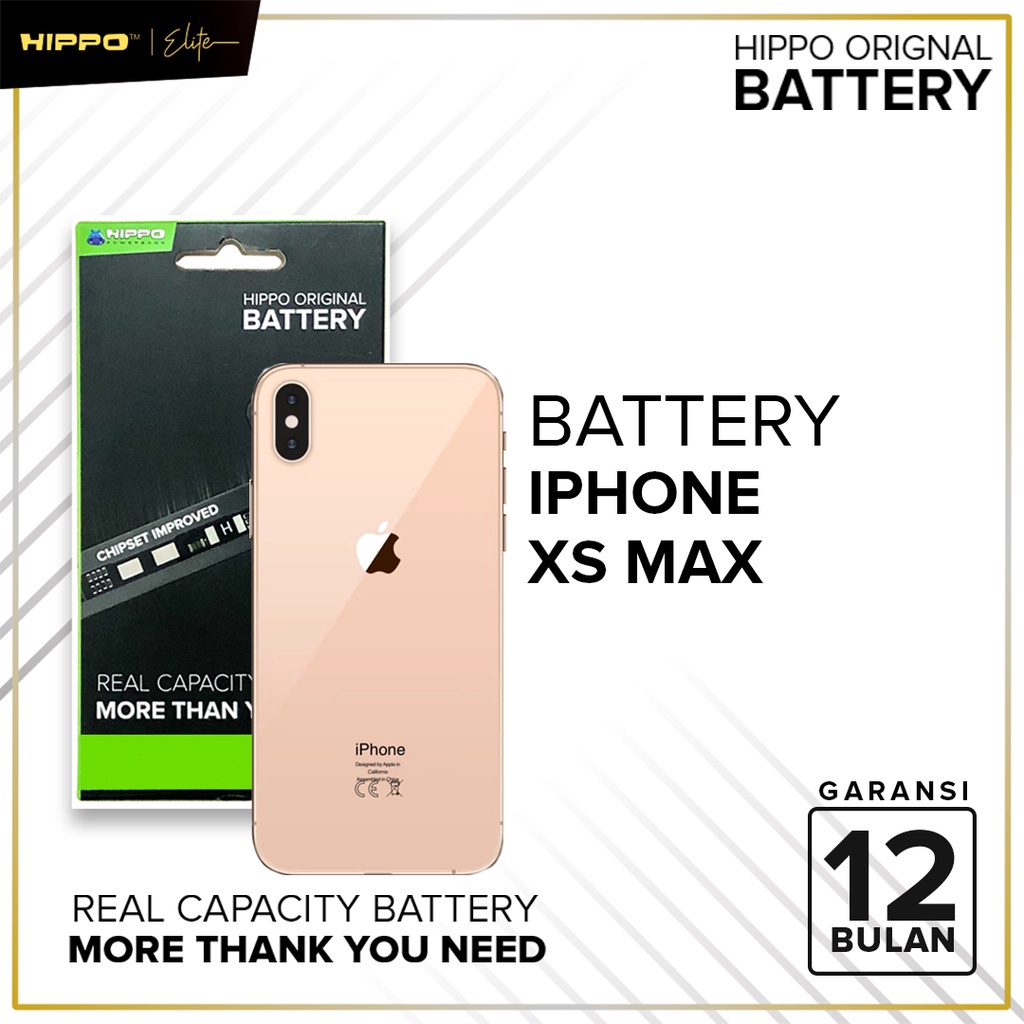 Jual Hippo Baterai iPhone XS MAX 3174mAh Original Battery Batere ...