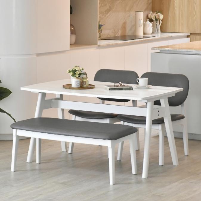 Jual Meja Makan Minimalis SET Dua Kursi- 1 Bench Harmony Dining Set -LIVIEN | Shopee Indonesia