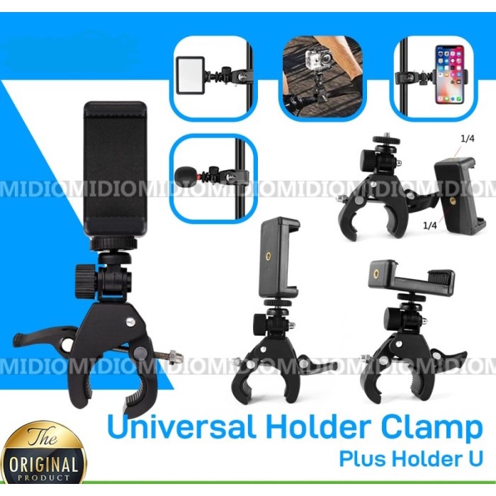 Jual Bracket Holder Mount Clamp Jepit Stand Penjepit Tiang Tripod HP ...