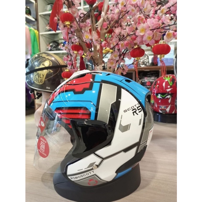 Jual Helm Scott Ram 4 / Helm Half Face + Free Stiker Dan Busa ...