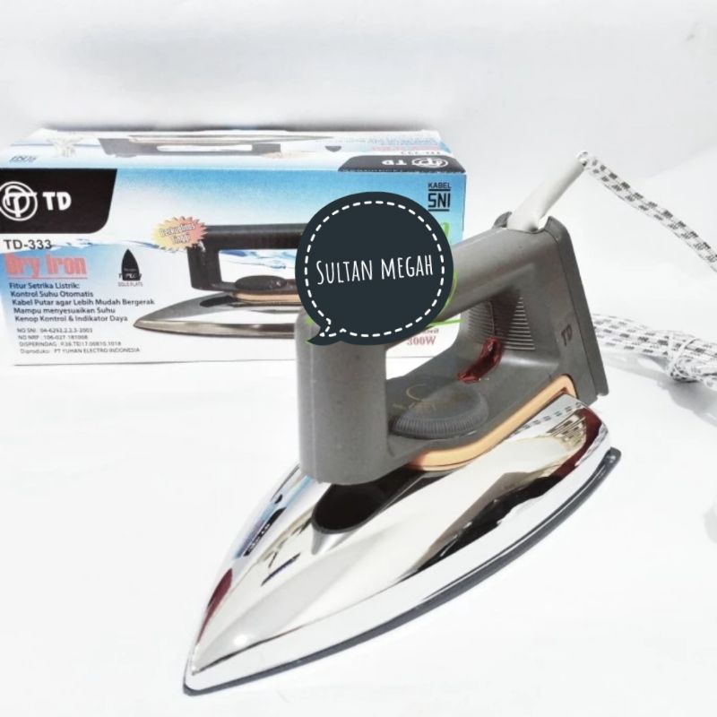 Jual SETRIKA LISTRIK TD 333/ GOSOKAN PAKAIAN SETRIKA BODY BESI HITAM ...