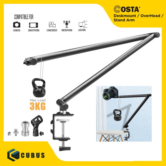Jual COSTA CB-A2 BOOM ARM/OVERHEAD/TABLE STAND ARM DSLR KAMERA,HP,LIGHT ...
